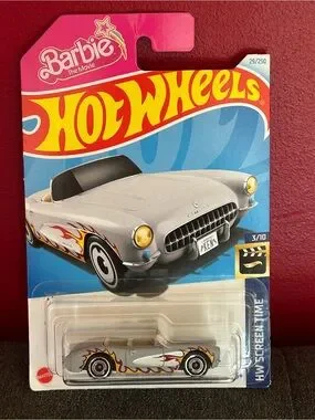 Hot Wheels | Other | Hot Wheels Barbie The Movie Silver 956 Corvette ...